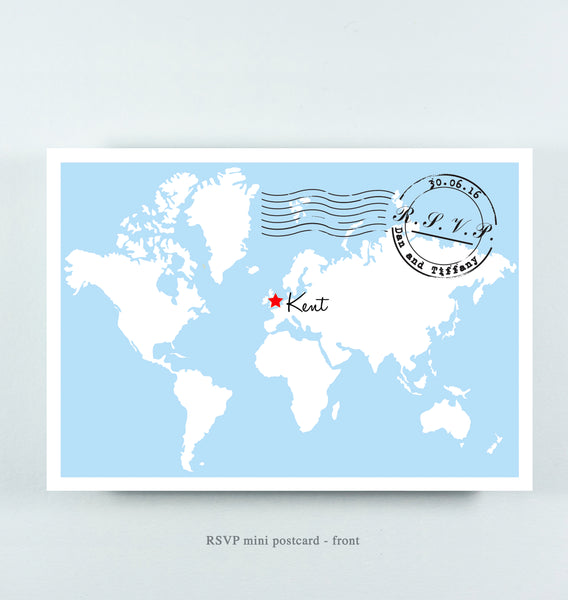 TRAVEL INSPIRED WORLD MAP WEDDING INVITATION | Paper and Inc