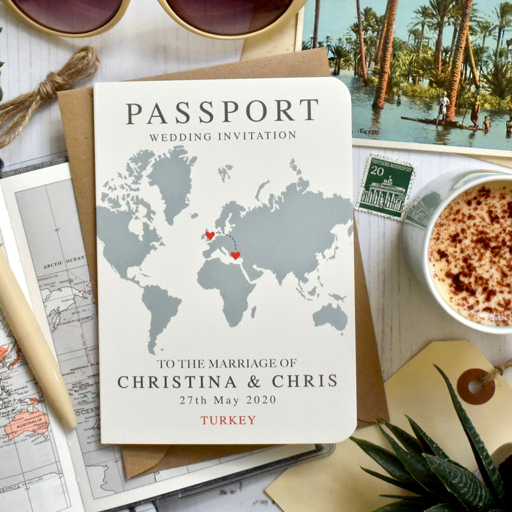 World Map Passport Invitation | Paper and Inc